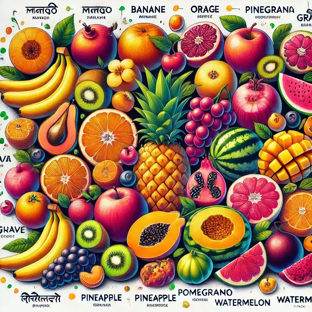 100+ Fruits Name in Hindi and English: A Complete Guide - Dictionary Hindi
